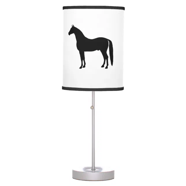 Black Stallion Elegant Horse Silhouette Drawing Table Lamp | Zazzle