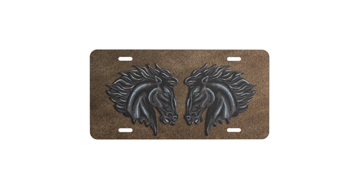 Black Stallion License Plate | Zazzle