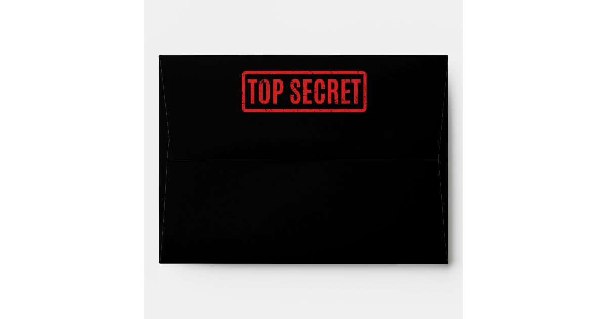 Black Stamped Top Secret Envelope | Zazzle