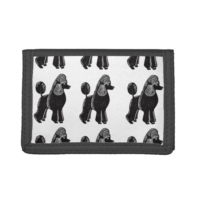 Black Standard Poodles Pattern Wallet | Zazzle