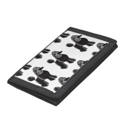 Black Standard Poodles Pattern Wallet | Zazzle