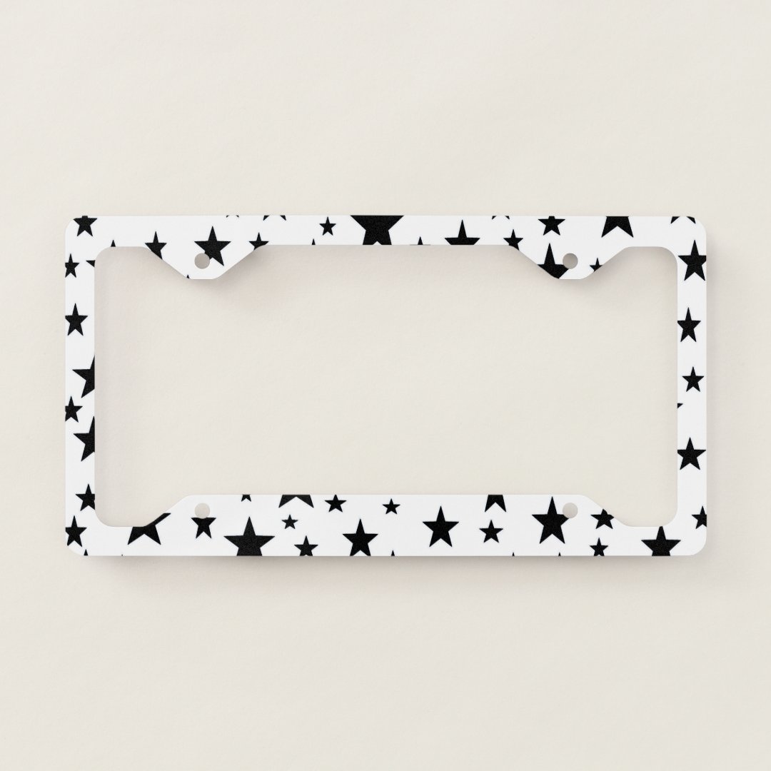 Black Stars License Plate Frame | Zazzle