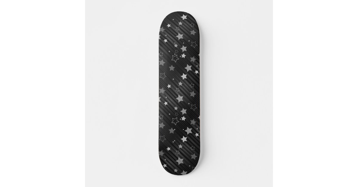 Black Stars Pattern Skateboard Deck | Zazzle