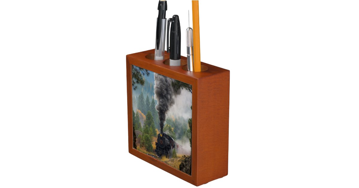 Black Steam Engine Desk Organizer | Zazzle
