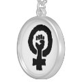 Black stencil Universal Female symbol Women's Lib Silver Plated ...