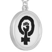 Black stencil Universal Female symbol Women's Lib Silver Plated ...