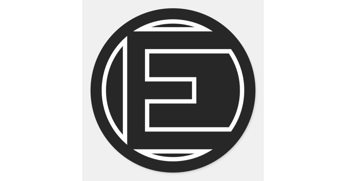 Black Sticker Circle Letter E | Zazzle