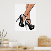 Black Stiletto Heels and Legs Poster | Zazzle