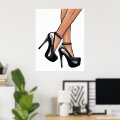 Black Stiletto Heels and Legs Poster | Zazzle