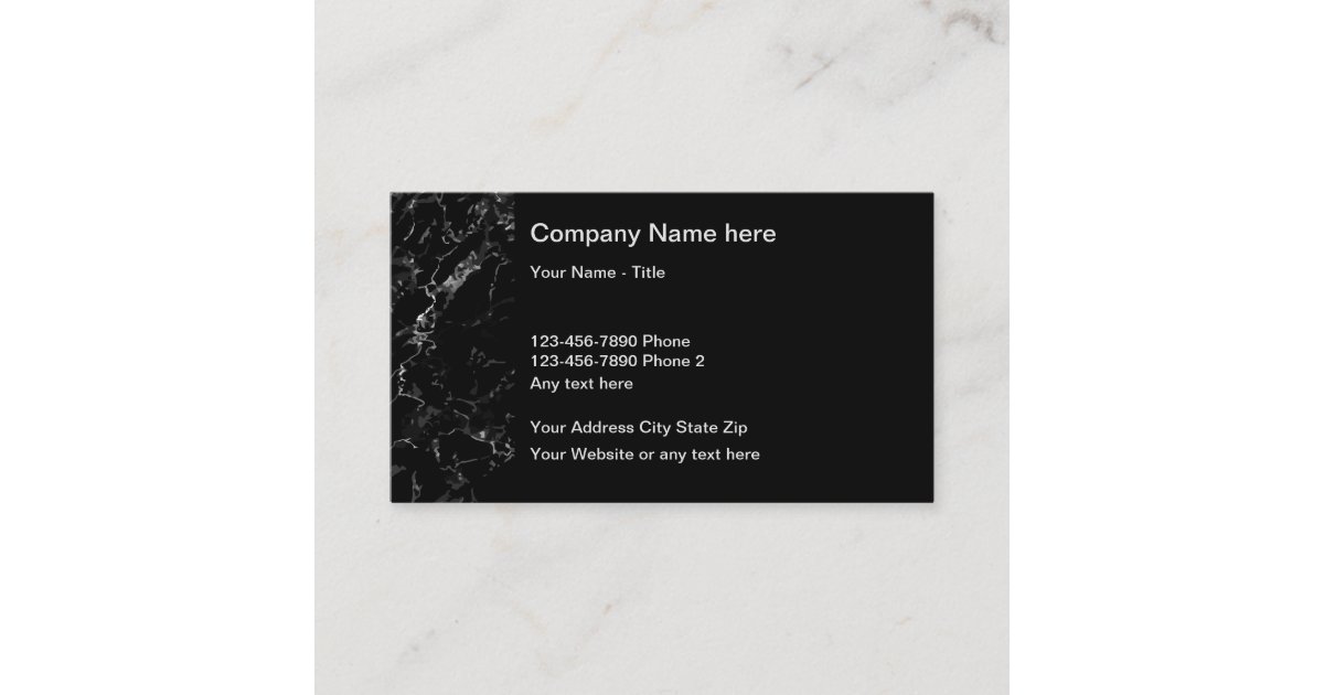 Black Stone Marble Business Card | Zazzle