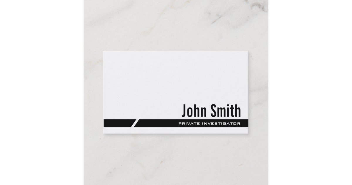 Black Stripe Investigator Business Card | Zazzle