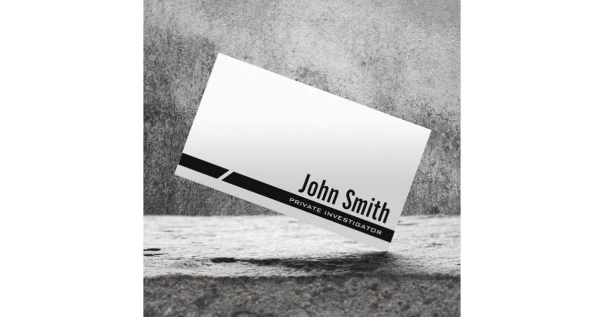 Black Stripe Investigator Business Card | Zazzle