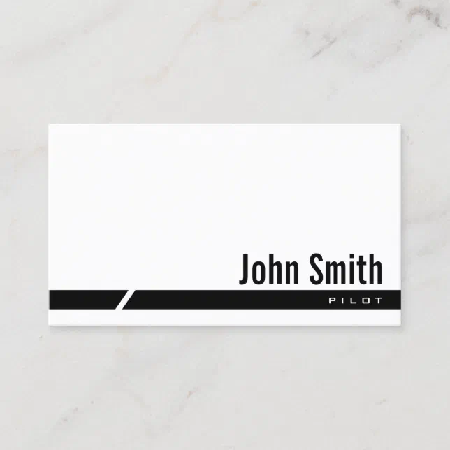 Black Stripe Pilot/Aviator Business Card | Zazzle