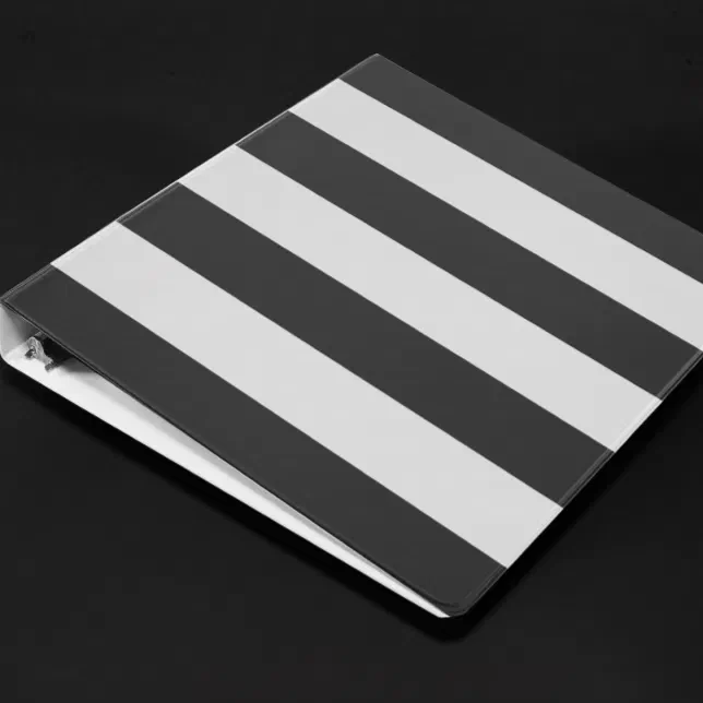Black Stripes Binder | Zazzle