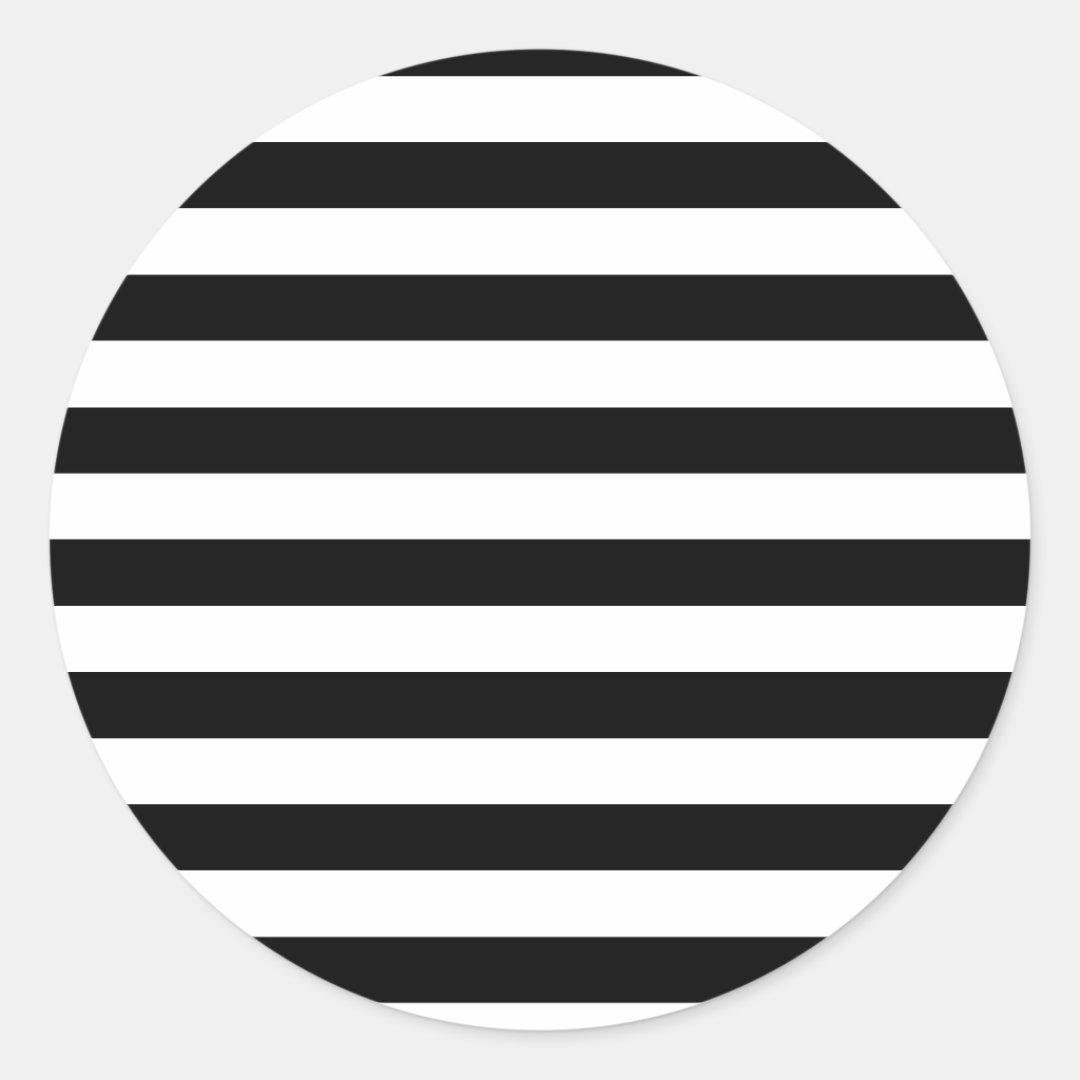 Black Stripes Classic Round Sticker | Zazzle