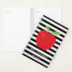 Black Stripes, Red Apple Personalized Teacher Planner | Zazzle