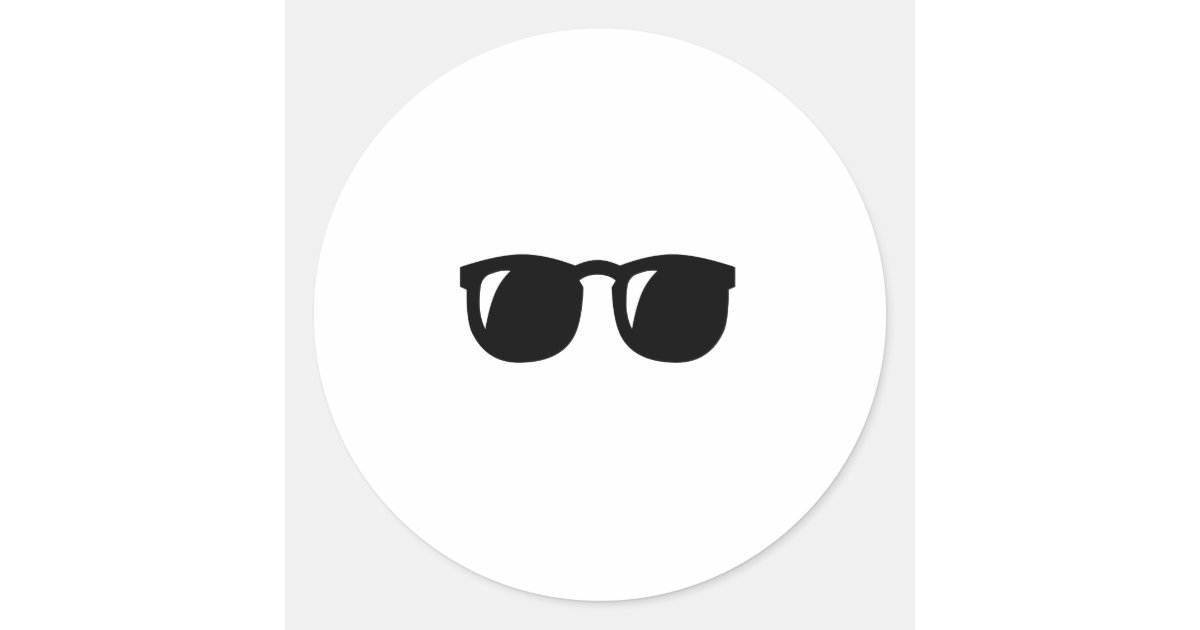 Black Sunglasses Classic Round Sticker | Zazzle