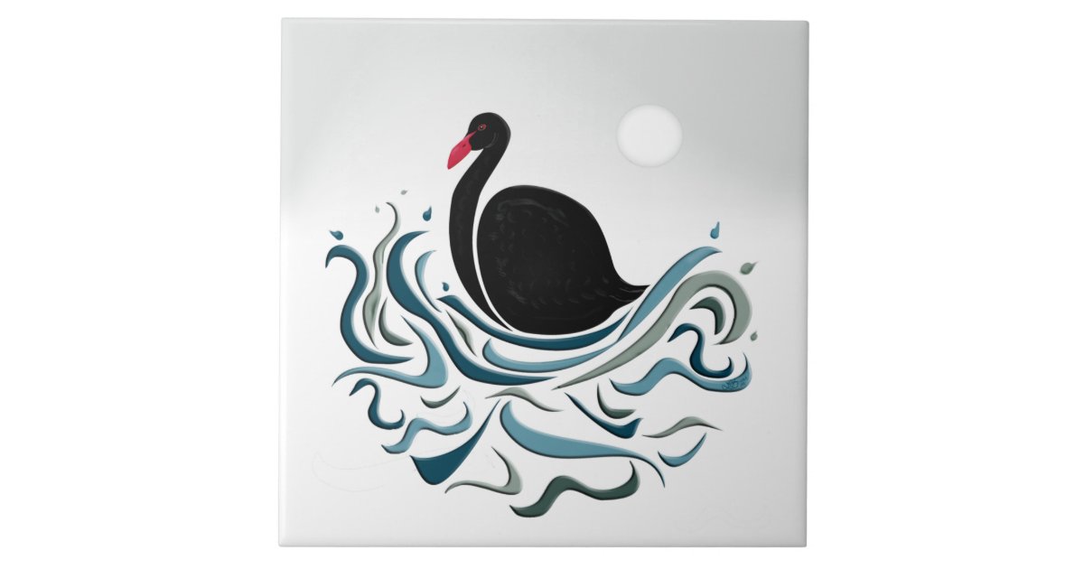 Black Swan Ceramic Tile | Zazzle