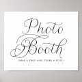Black Sweet Calligraphy Wedding Photo Booth Poster | Zazzle