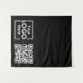 Black Table Runner Banner Business Logo QR Code Tapestry | Zazzle