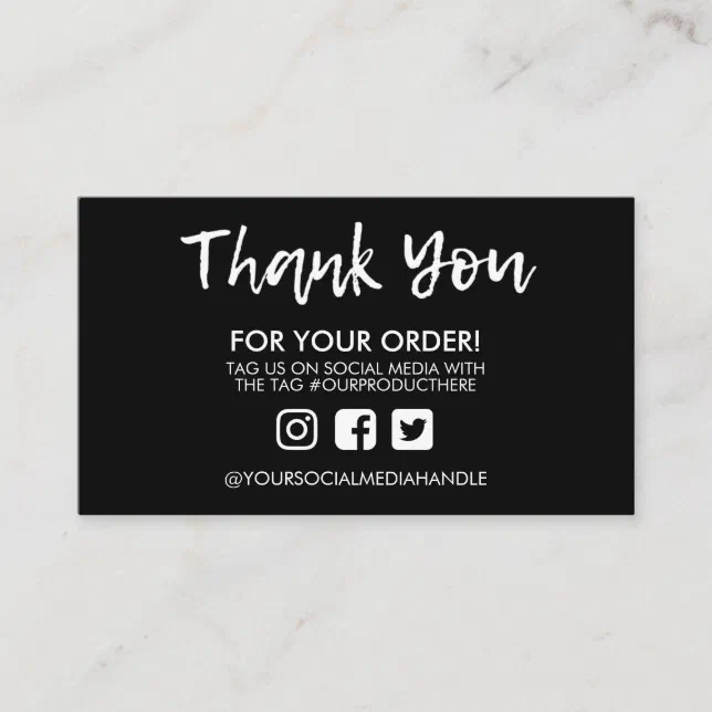 Black Thank You Media Insert Social Media | Zazzle