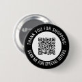 Black Thank You & Scan Me Promotional QR Code Button | Zazzle