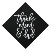 Black | Thanks Mom and Dad Graduation Cap Topper | Zazzle