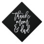 Black | Thanks Mom and Dad Graduation Cap Topper | Zazzle