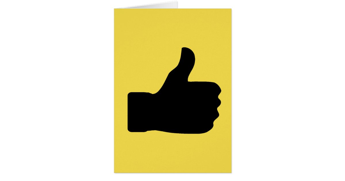 Black Thumbs Up Symbol Sign Mark Greeting Card | Zazzle