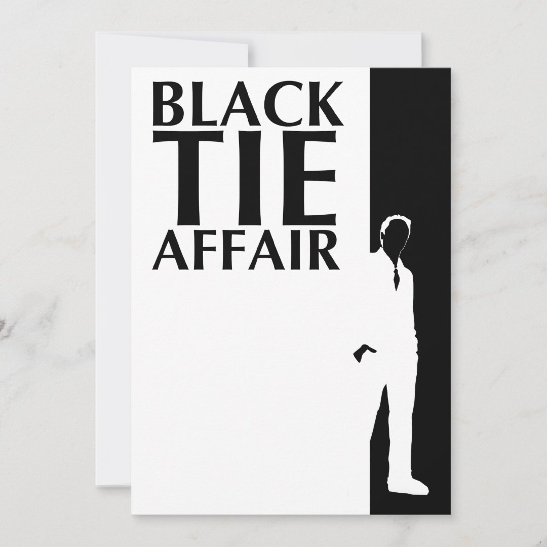 black tie affair : serious silhouette invitation | Zazzle