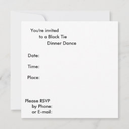 Black Tie Dinner Dance Invitation | Zazzle