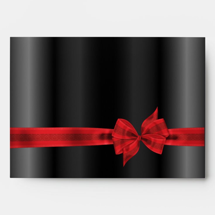 Black Tie Red Bow Envelopes | Zazzle