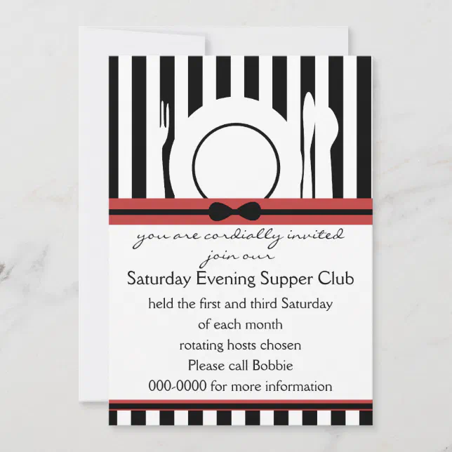 Black Tie Supper Club Invitation | Zazzle
