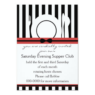 Supper Club Invitations | Zazzle
