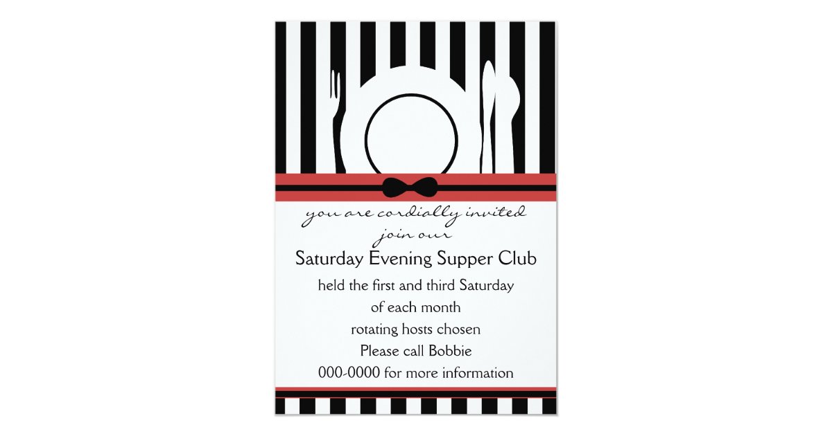 Black Tie Supper Club Invitation | Zazzle.com