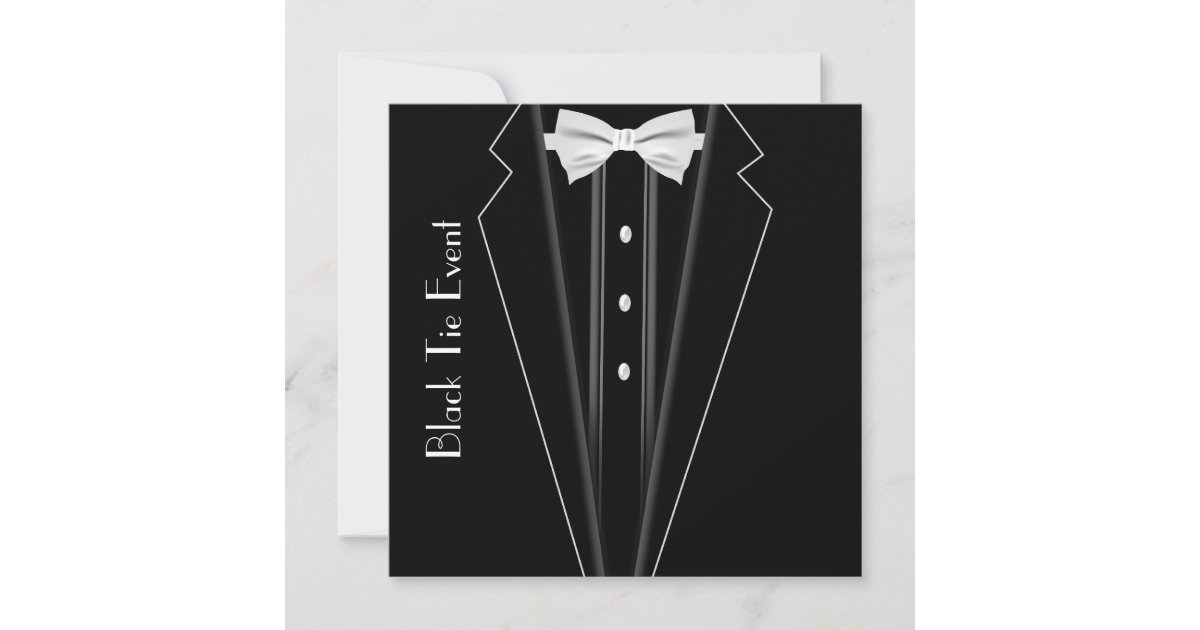 Black Tie Tuxedo Formal Invitation | Zazzle