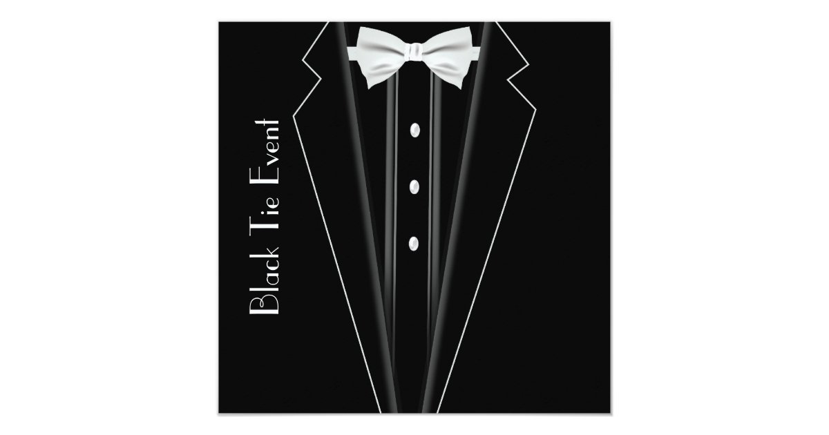 Black Tie Tuxedo Formal Invitation | Zazzle.com