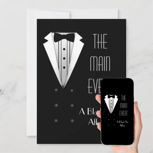 Black Tie Tuxedo Invitation | Zazzle