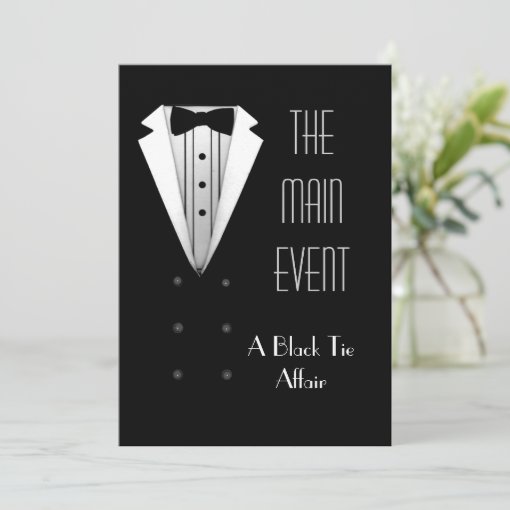 Black Tie Tuxedo Invitation | Zazzle