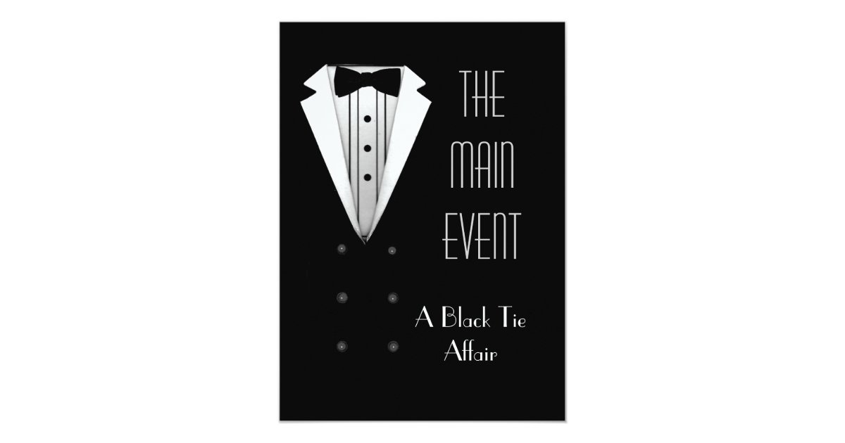 Black Tie Tuxedo Invitation | Zazzle.com