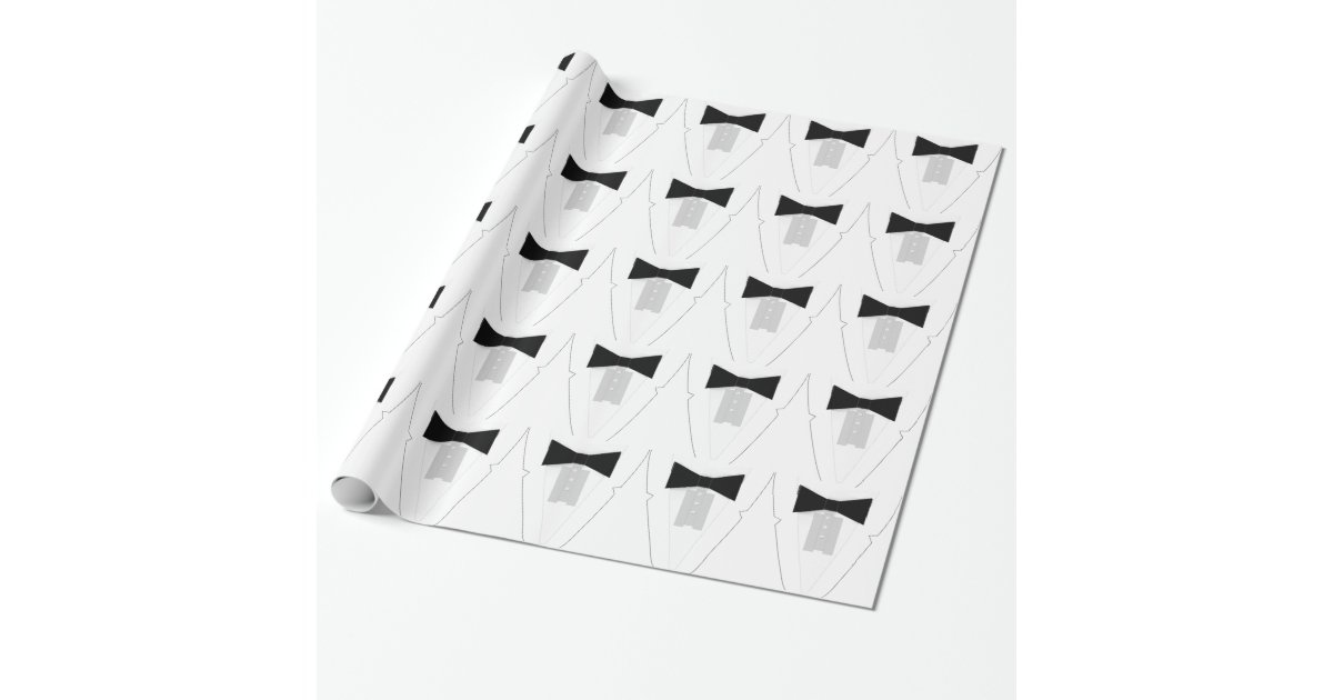 Black Tie Tuxedo Wrapping Paper | Zazzle