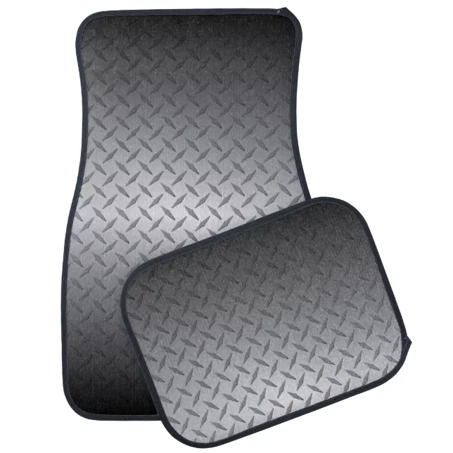 Black to Bright Steel Fade Diamondplate Look Mats | Zazzle