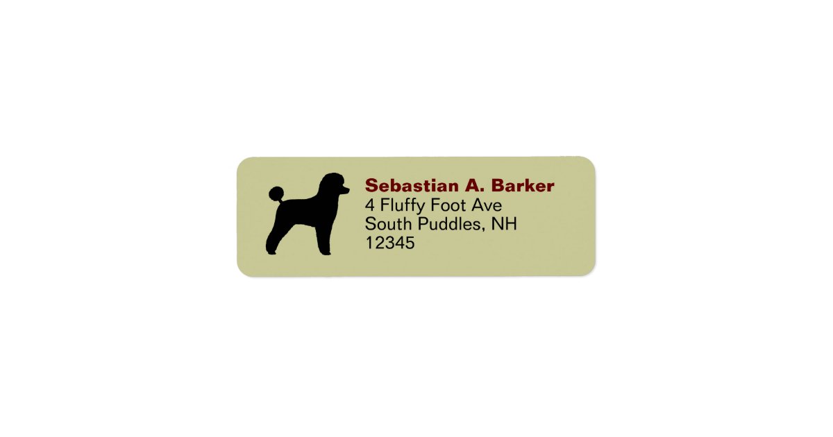 Black Toy Poodle Silhouette Return Address Labels | Zazzle