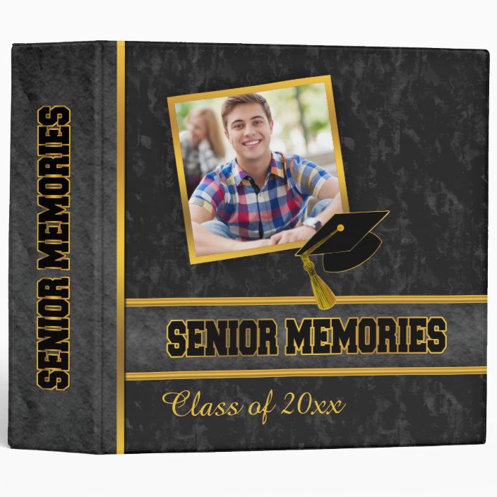 Black Traditional Photo Class Senior Memories Binder | Zazzle.com