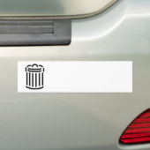 Black Trash Can Symbol Bumper Sticker | Zazzle