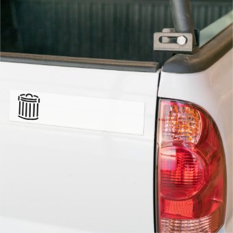 Black Trash Can Symbol Bumper Sticker | Zazzle
