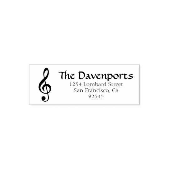 Black Treble Clef Music Note Self-inking Stamp | Zazzle.com