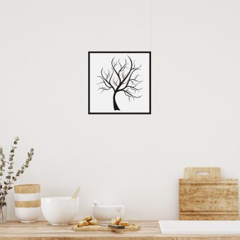 Black Tree On White Poster | Zazzle