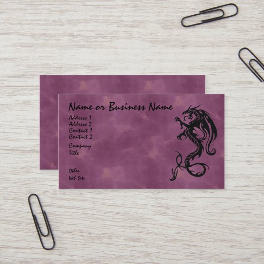 Black Tribal Dragon on Red Business Card | Zazzle.com