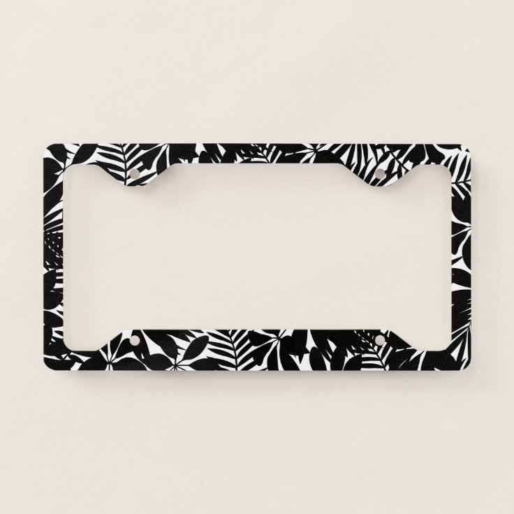 Black tropical license plate frame | Zazzle